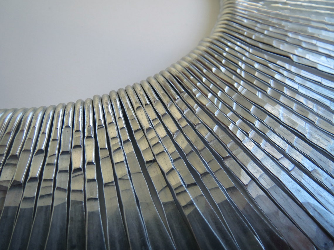 Beaten Metal Statement Fringe Necklace - Etsy