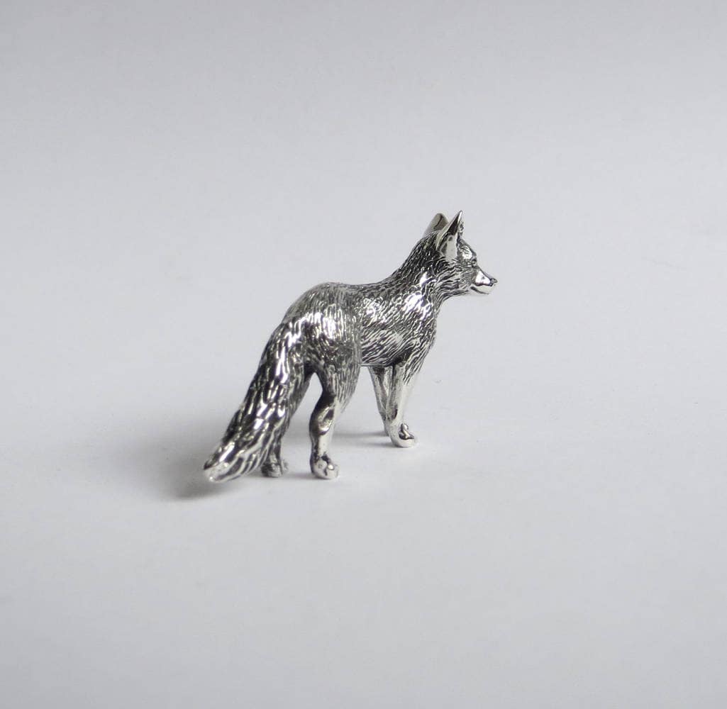 Silver Fox Figurine - Etsy