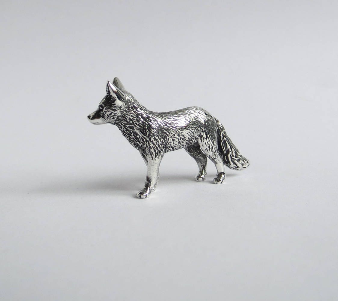 Silver Fox Figurine - Etsy