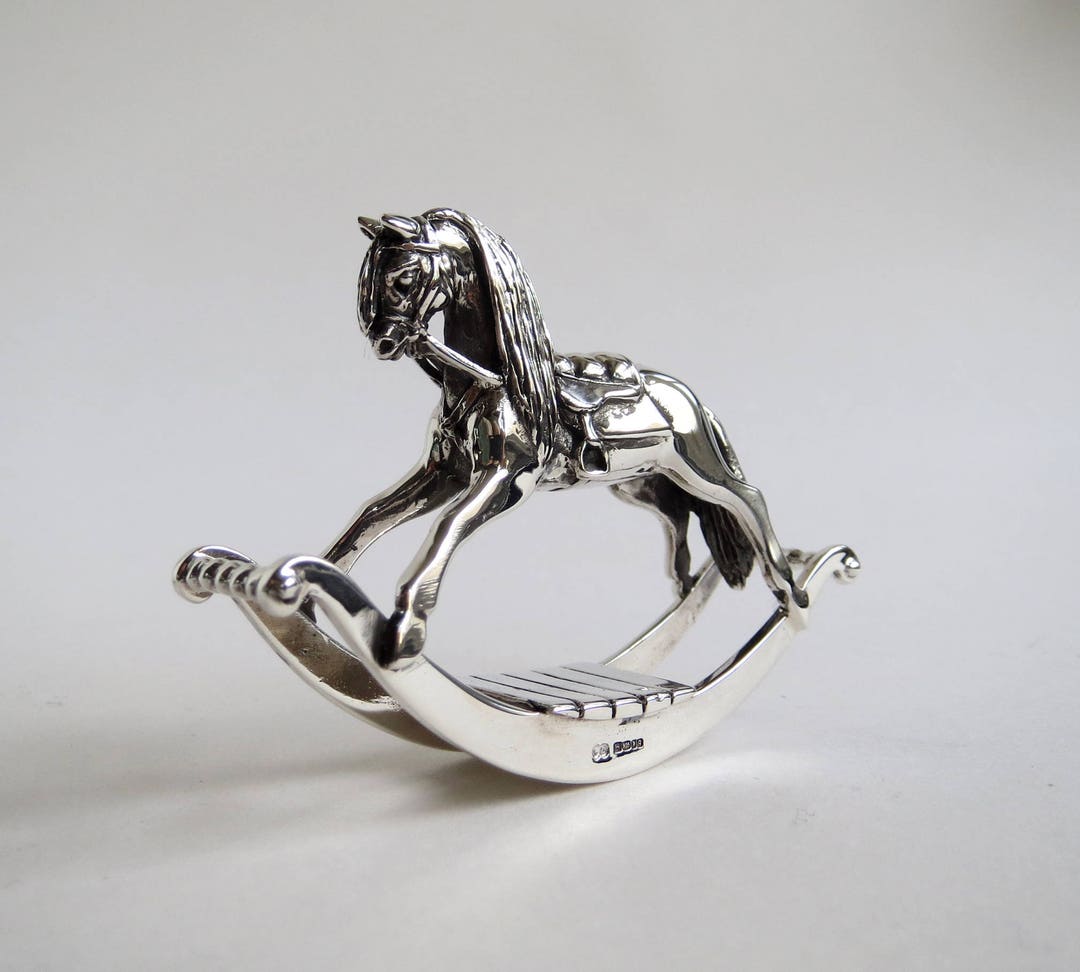 Rocking Horse Figurine, Silver - Etsy UK