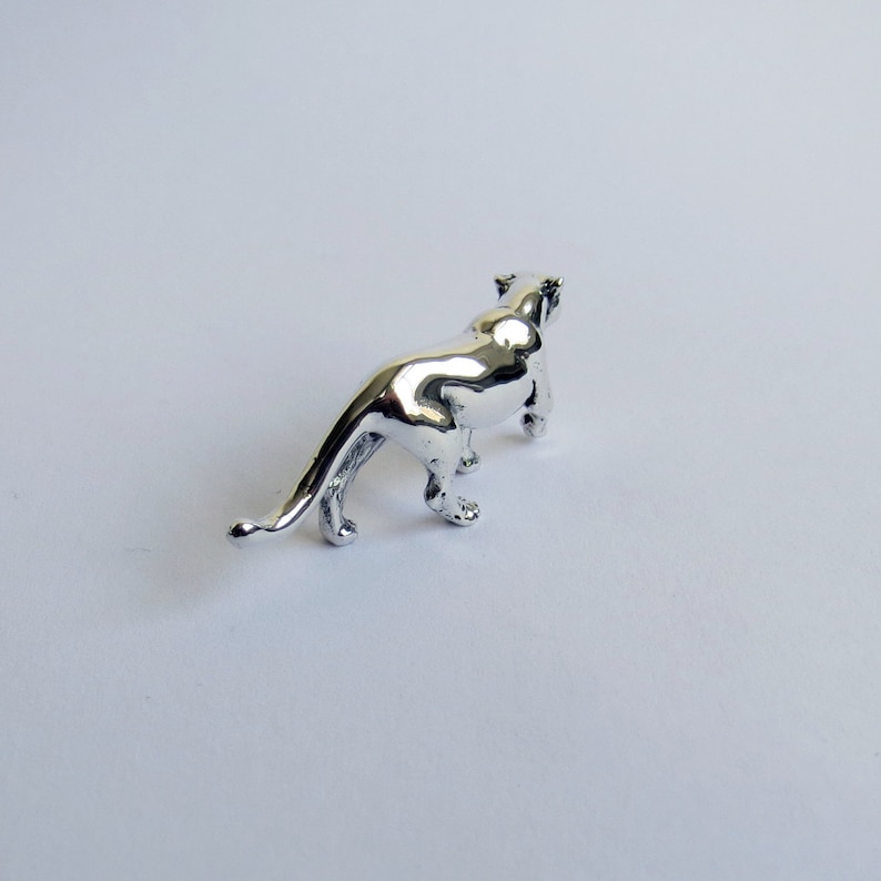 Tiny Panther or Leopard Figurine Silver - Etsy