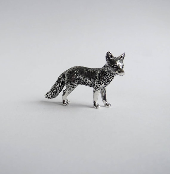 Silver Fox Figurine - Etsy
