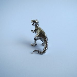 Silver T. Rex Dinosaur Figurine - Etsy