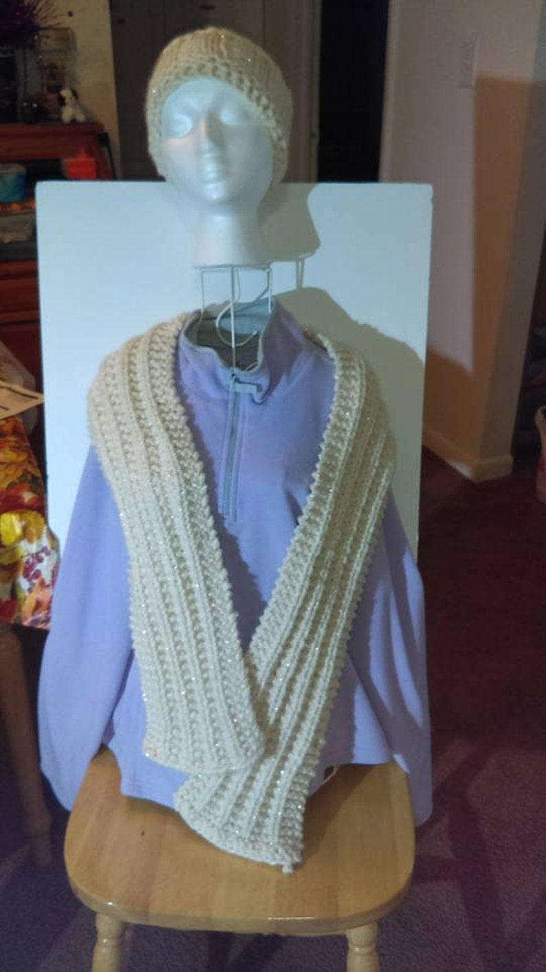 Seeded Rib Stitch Scarf Set - Etsy