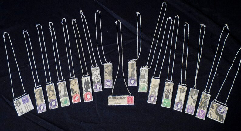 One of A Kind Upcycled Naughty Tramp Stamp Necklace - Etsy