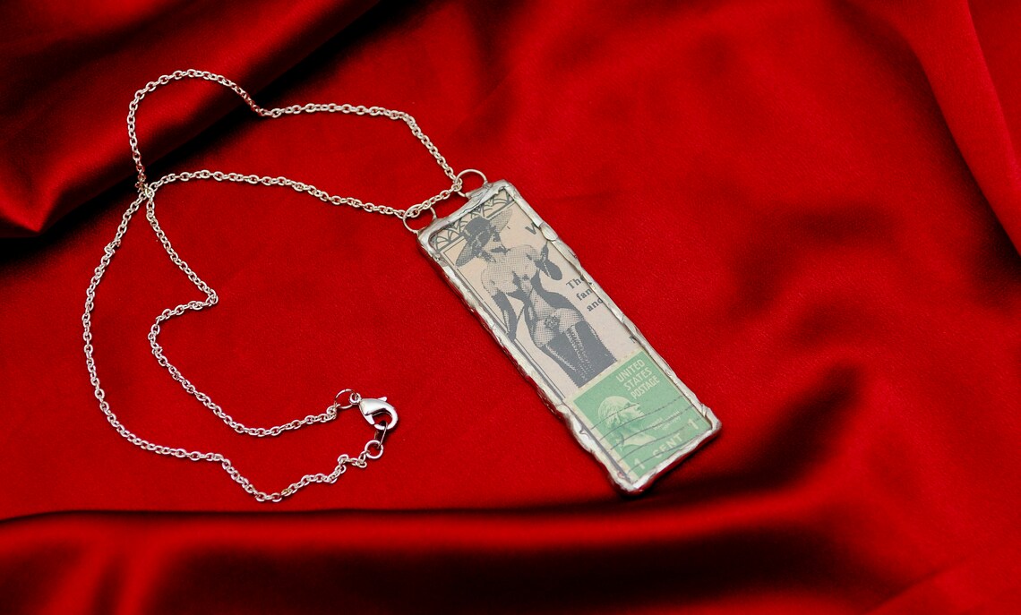 One of A Kind Upcycled Naughty Tramp Stamp Necklace - Etsy