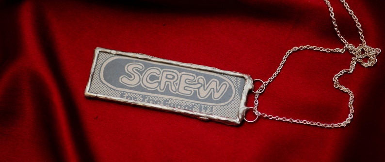 One of A Kind Upcycled Naughty Tramp Stamp Necklace - Etsy
