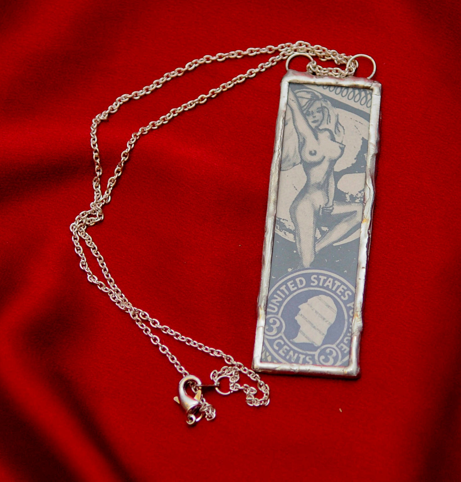 One of A Kind Upcycled Naughty Tramp Stamp Necklace - Etsy