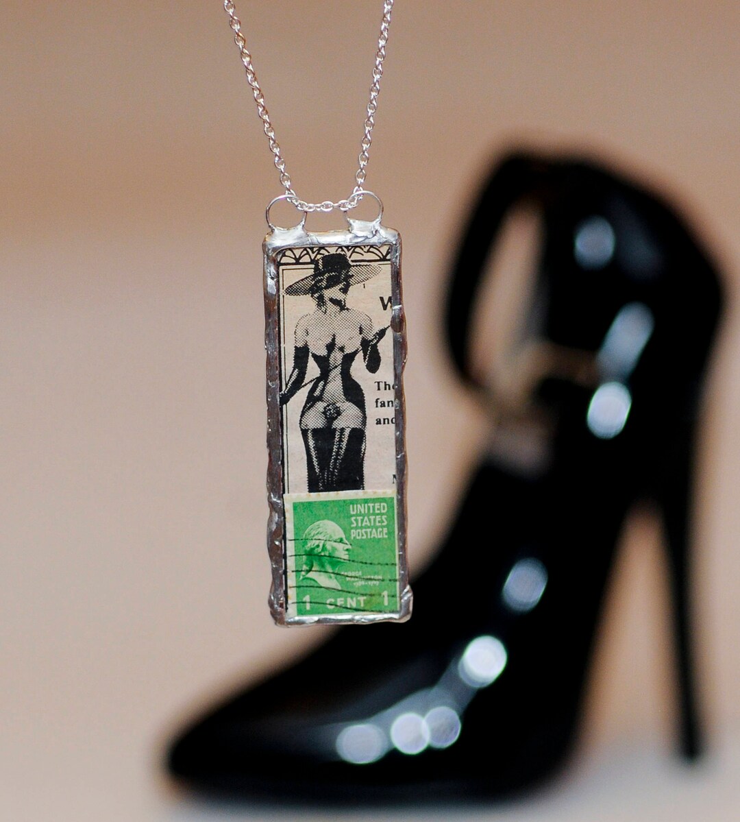 One of A Kind Upcycled Naughty Tramp Stamp Necklace - Etsy