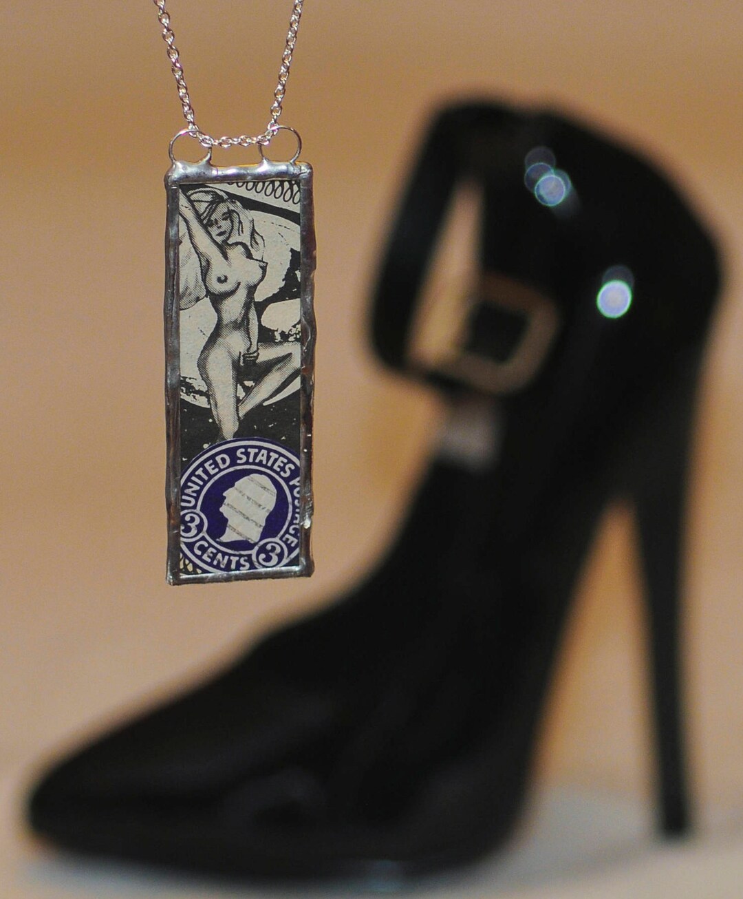 One of A Kind Upcycled Naughty Tramp Stamp Necklace - Etsy