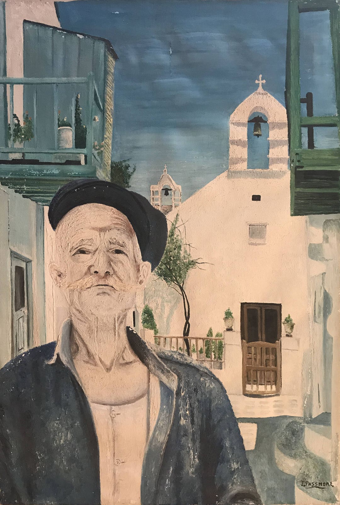 OLD GREEK MAN. Oil Painting, Fine Art, Original, on Canvas, Corfu, for ...