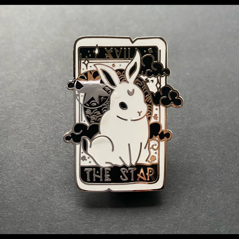 White Rabbit the Star Tarot Enamel Pin | Etsy