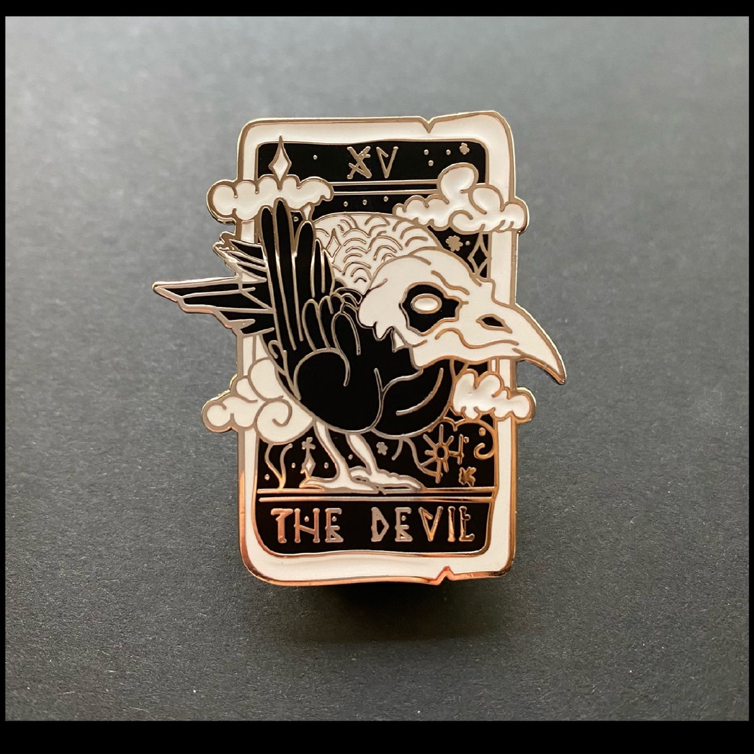 The Devil Crow Tarot Enamel Pin - Etsy