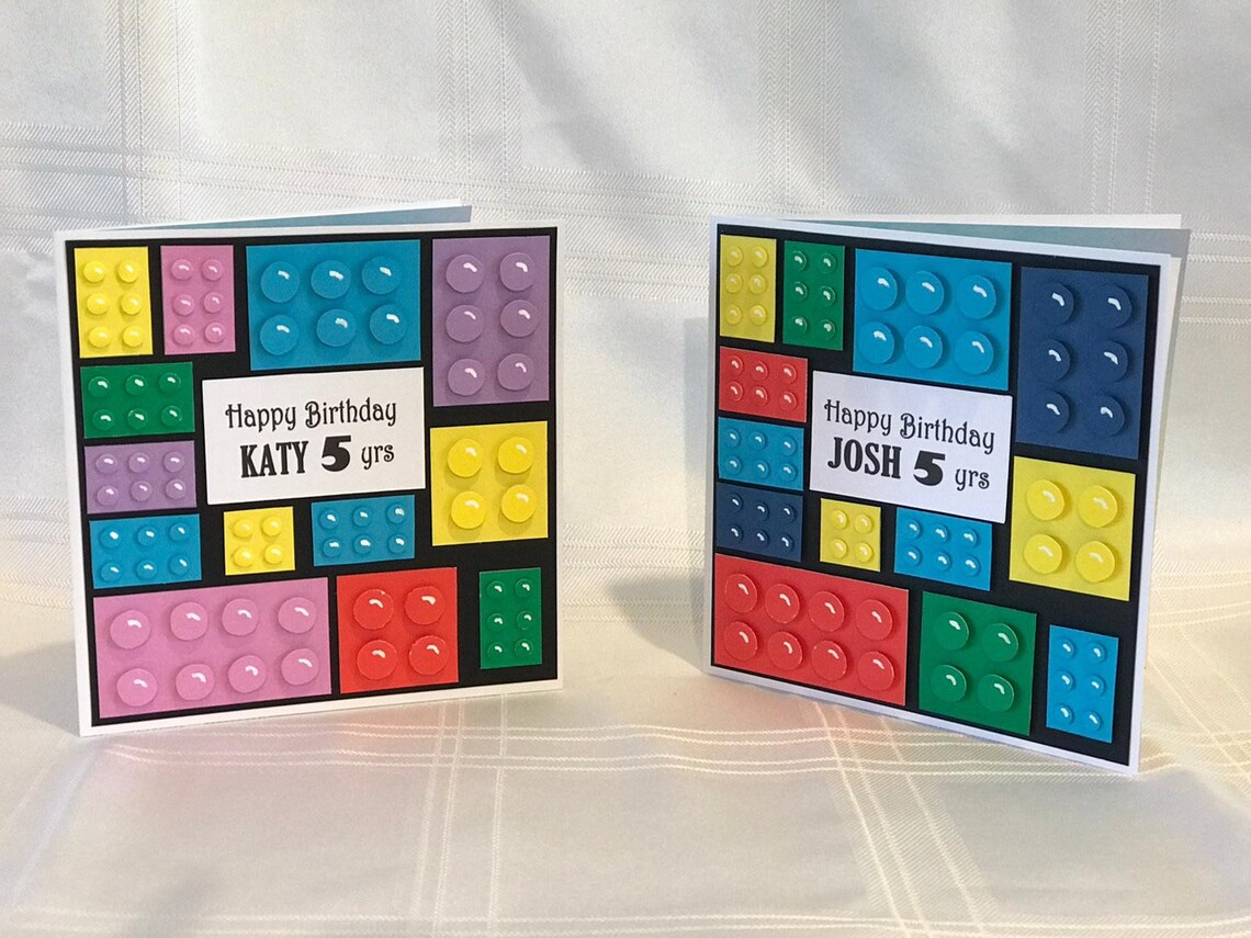 Handmade Lego Card Perfect for Wishing Any Lego Fans a Happy - Etsy