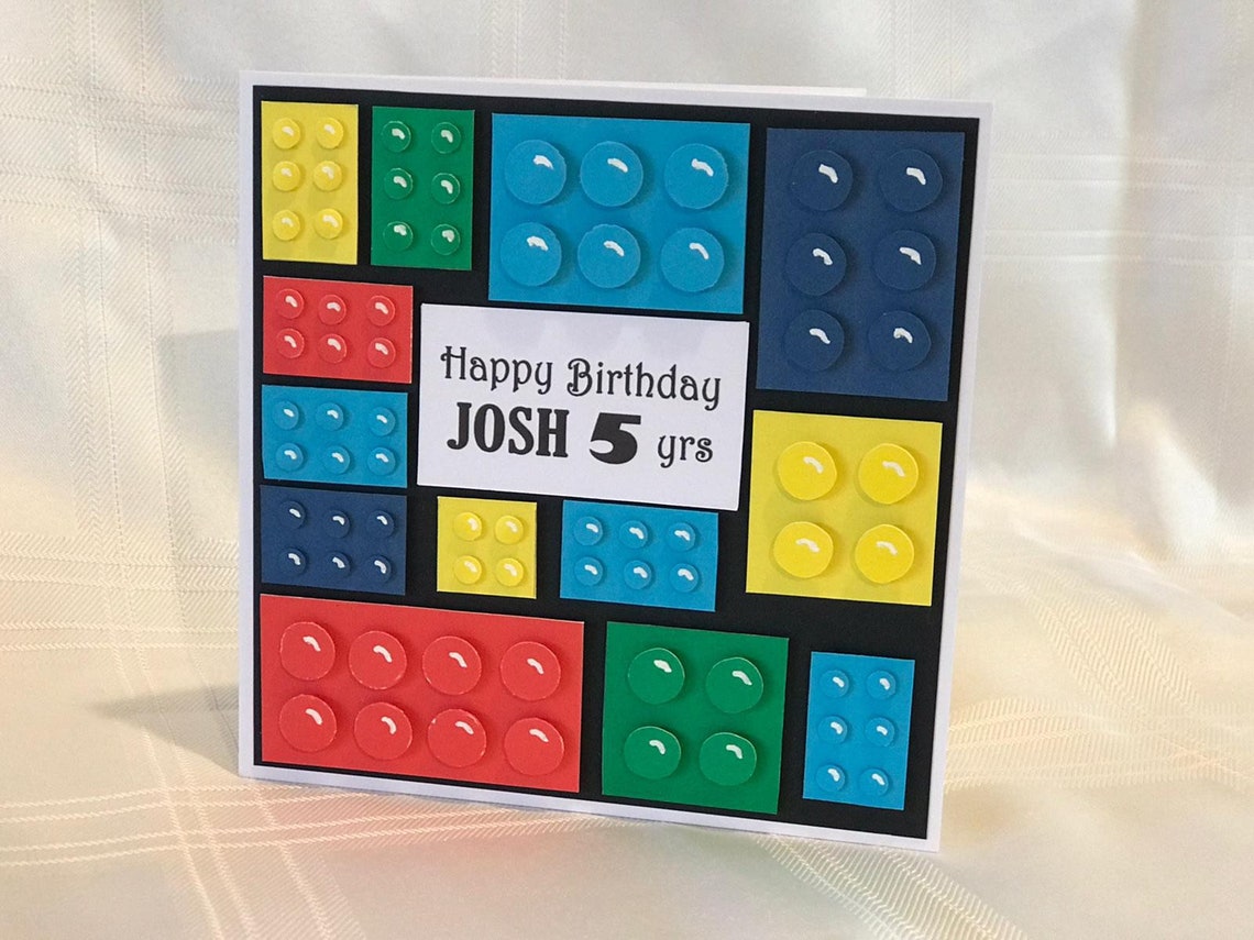 Handmade Lego Card Perfect for Wishing Any Lego Fans a Happy - Etsy