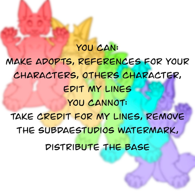 BIG Base Furry Adopt Pack - Etsy
