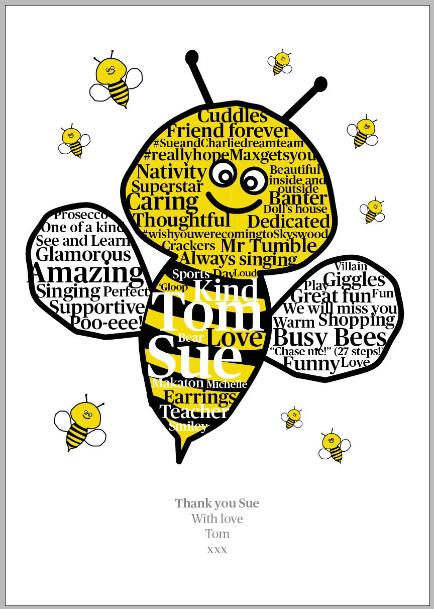 UNFRAMED bee Word Art Print Perfect for Your Busy Bee by Rachael Partis ...