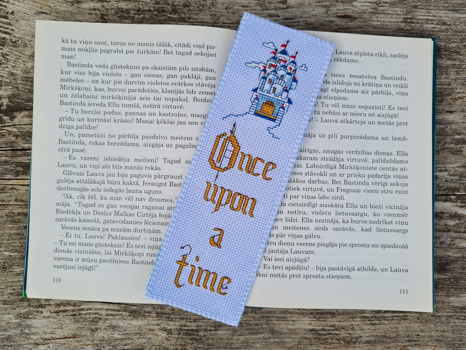 Handmade once Upon a Time Bookmark. Cross Stitched - Etsy