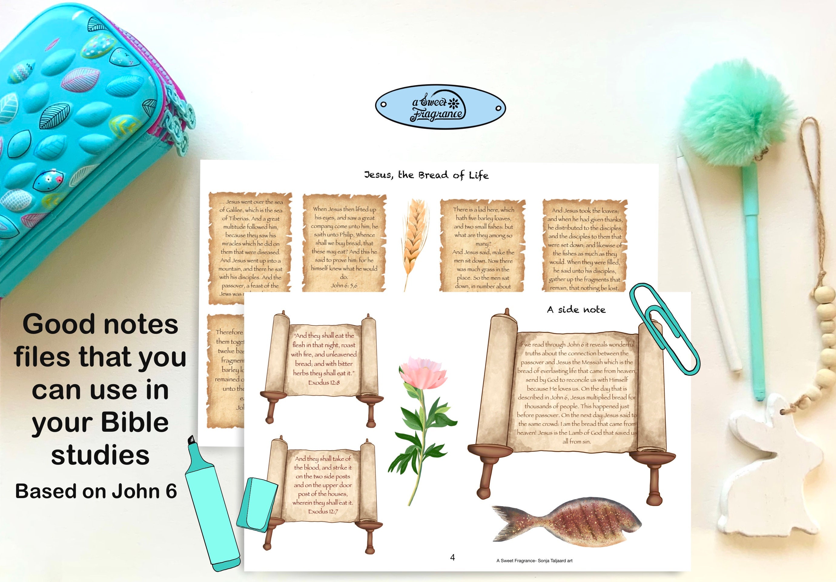 John 6 / Easter Bible Journaling / Bible Resource Set / GOOD NOTE FILES / Communion / Passover ...