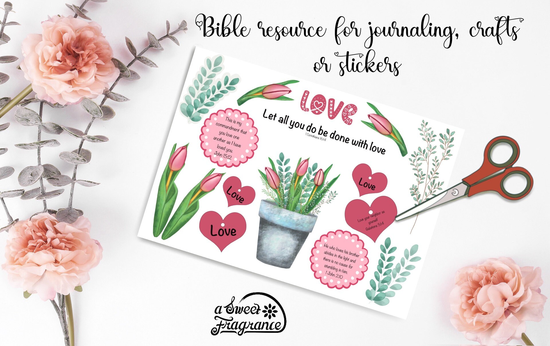 1 Corinthians 16:14 / Bible Journaling Sheet / Love Bible Verses ...