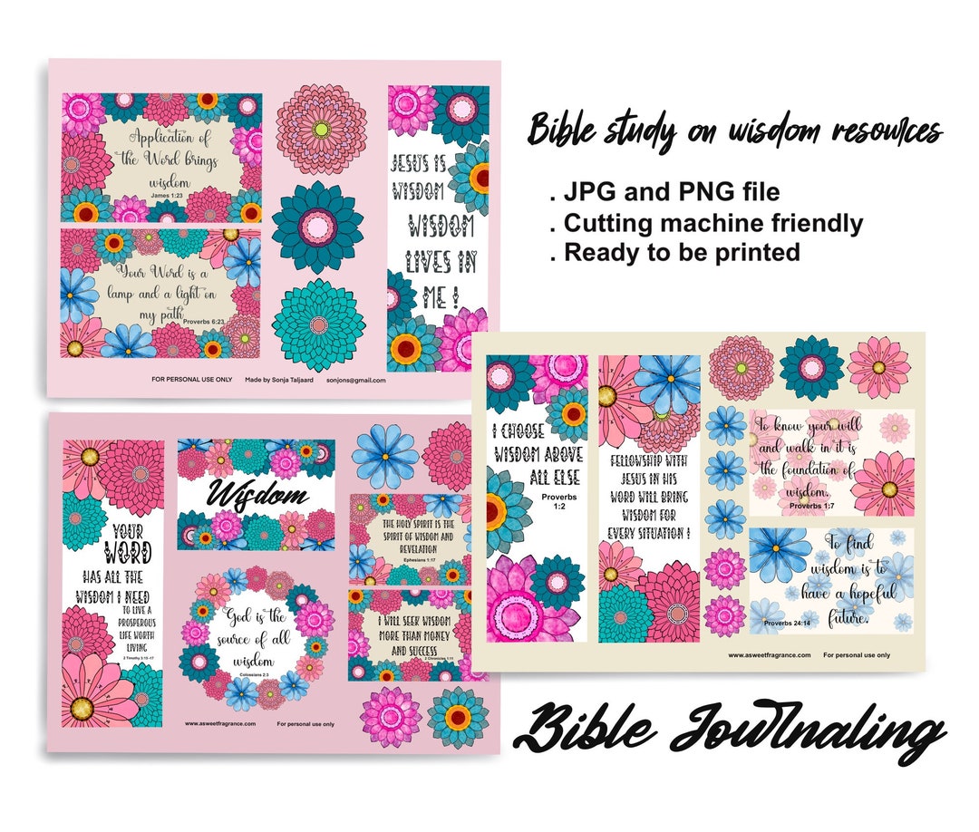 Wisdom Bible Journal Bundle From Proverbs and Other Bible Verses/ Blank ...