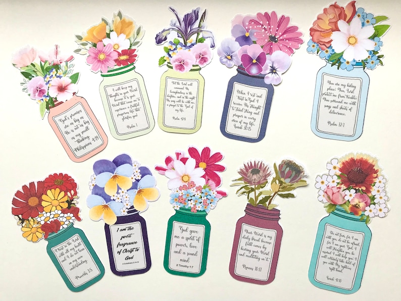 Flower Pots With Bible Verses for Mothers and Woman Printable/little ...