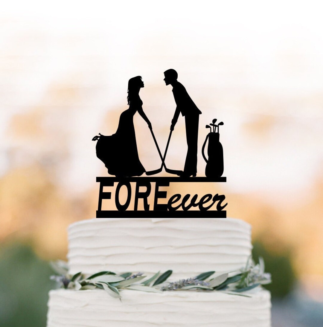 FORE Ever Wedding Cake Topper Golf Couple Wedding Cake Topper, Sports ...