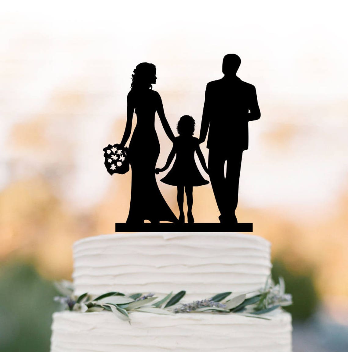 Funny Wedding Cake Topper With Girl Bride and Groom | Etsy