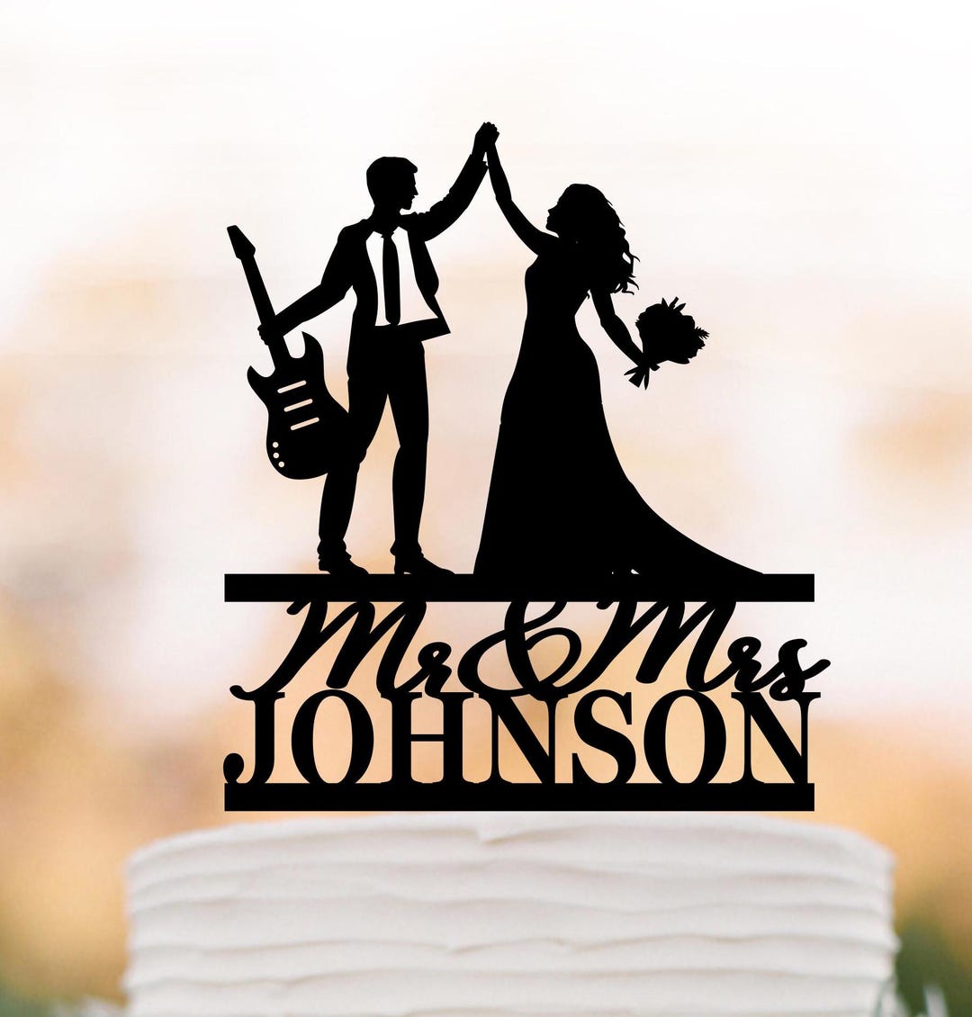 Guitar Player Wedding Cake Topper,musician Cake Topper,music Wedding ...