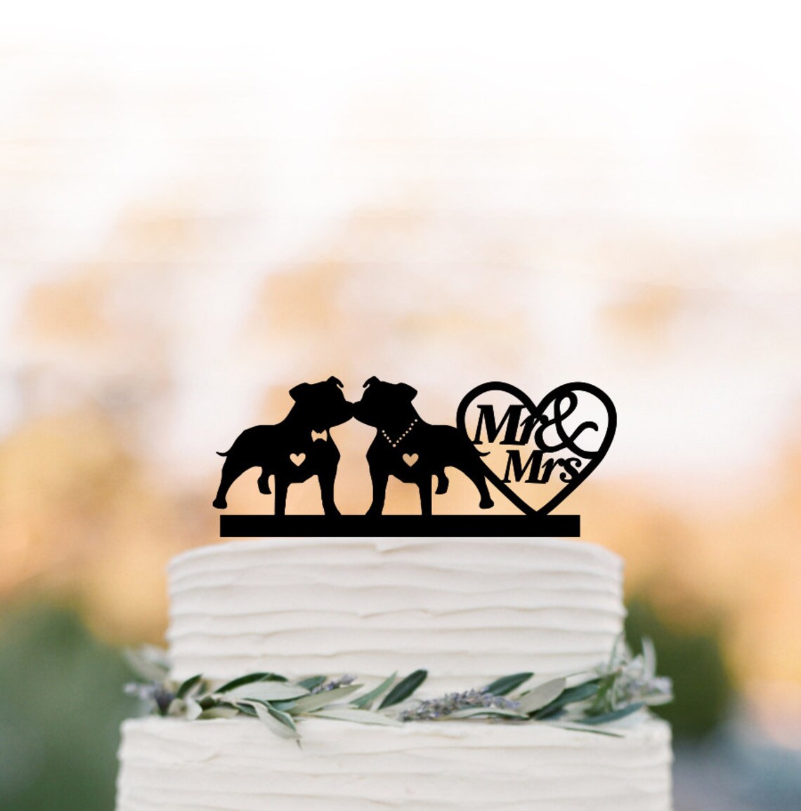 Pitbull Wedding Cake Topper, Mr & Mrs, Dog Silhouette - Etsy