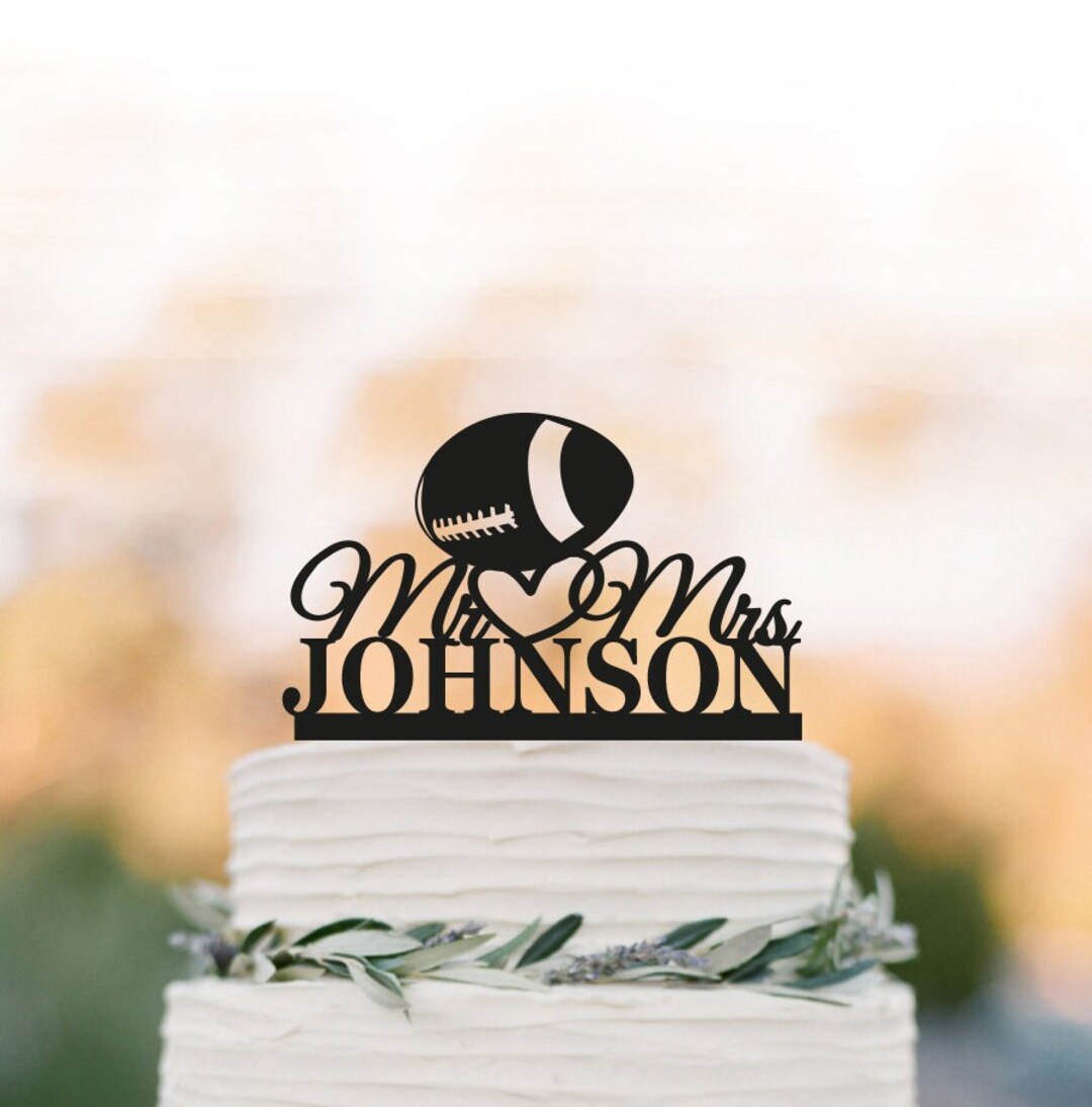 Football Wedding Cake Topper Funny Wedding Cake Topper, Rugby Sports ...