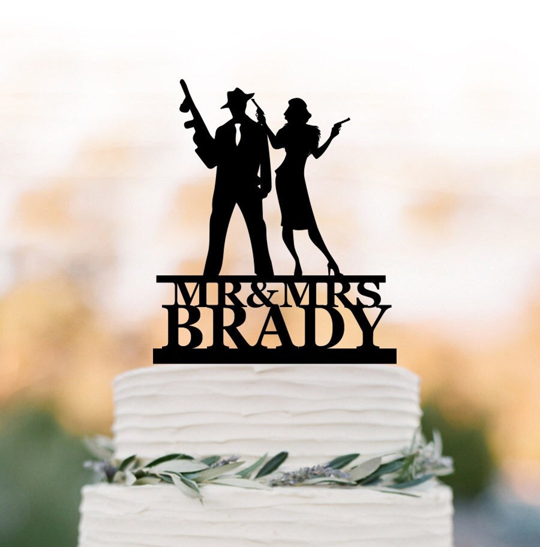 Bonnie and Clyde Cake Topper Gun Wedding Cake Topper - Etsy