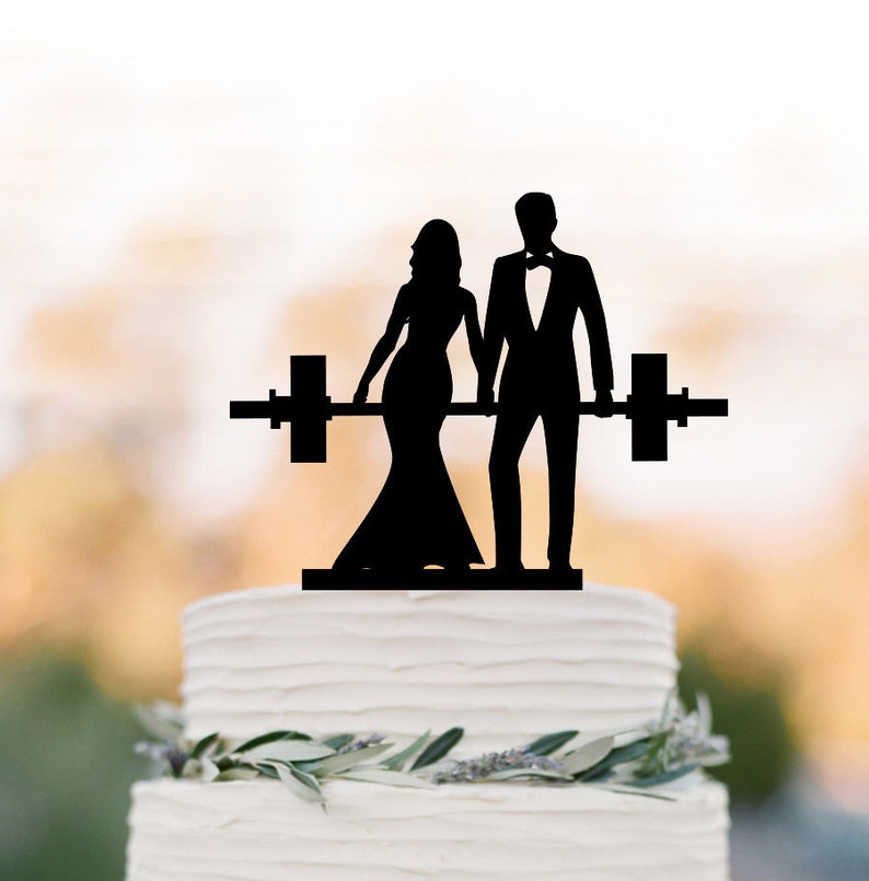 Personalized Wedding Cake Topper Fitness Couple Wedding Cake - Etsy
