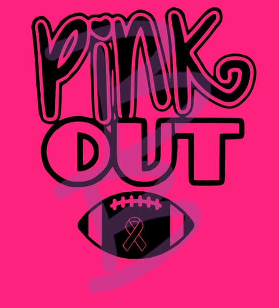 Breast Cancer Ribbon Pink Out Svg Football Pink Ribbon | Etsy