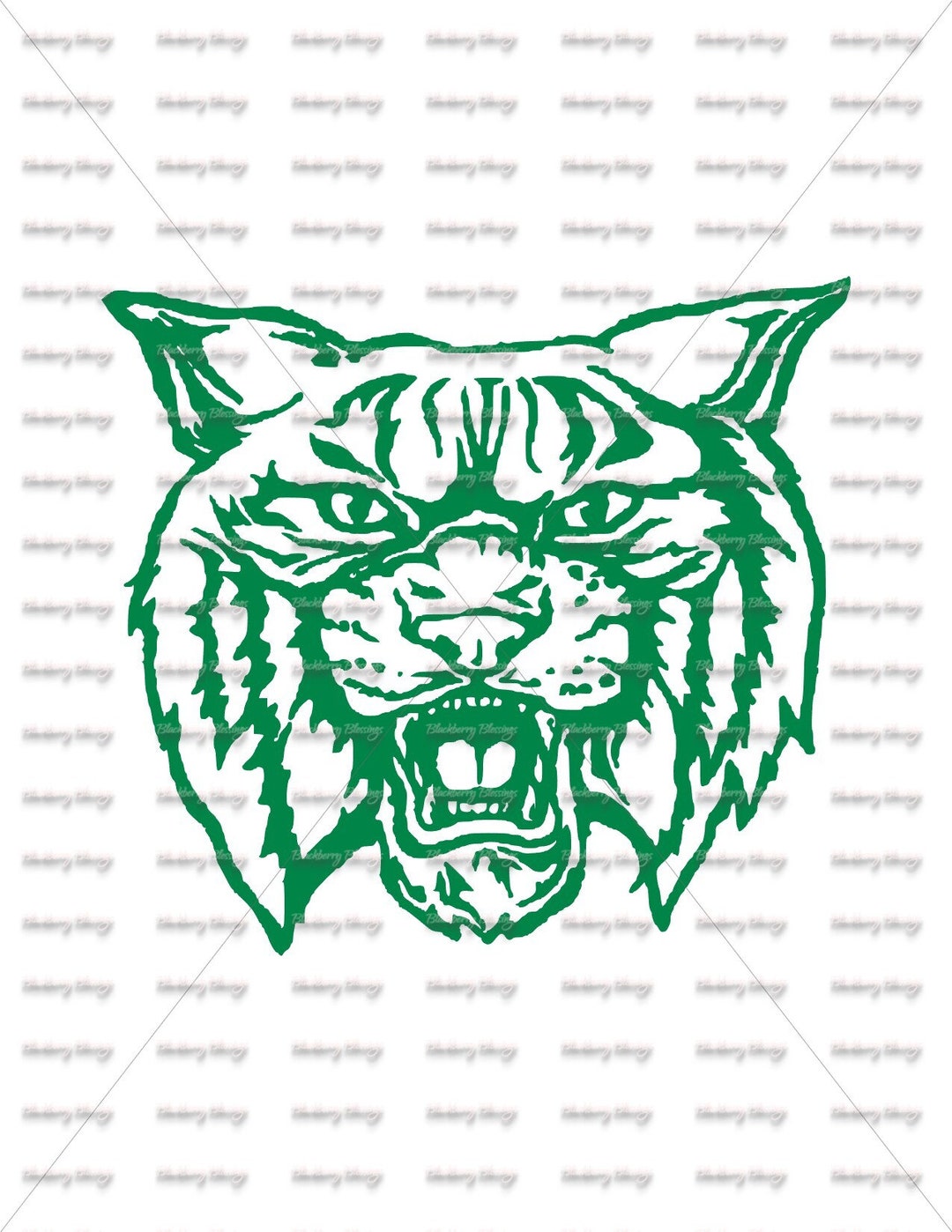 Kelly Green Wildcat Mascot Head PNG & SVG Wildcats File Download School ...