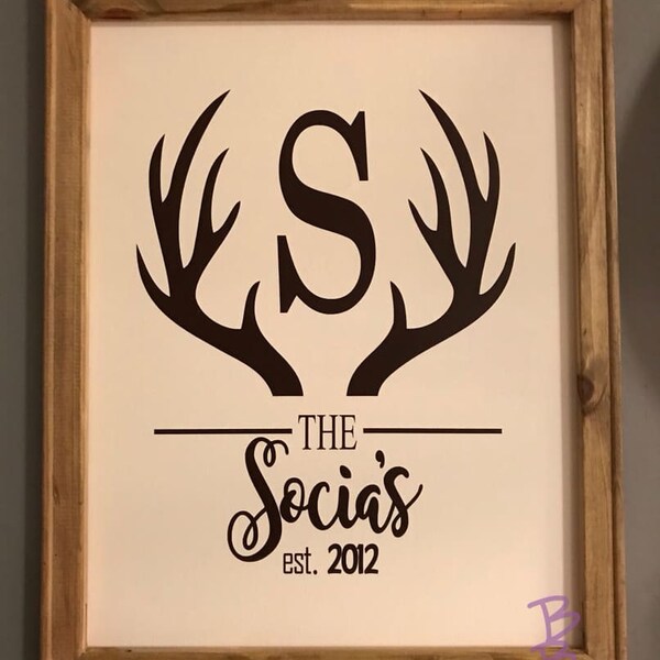 Deer Antler Monogram - Etsy