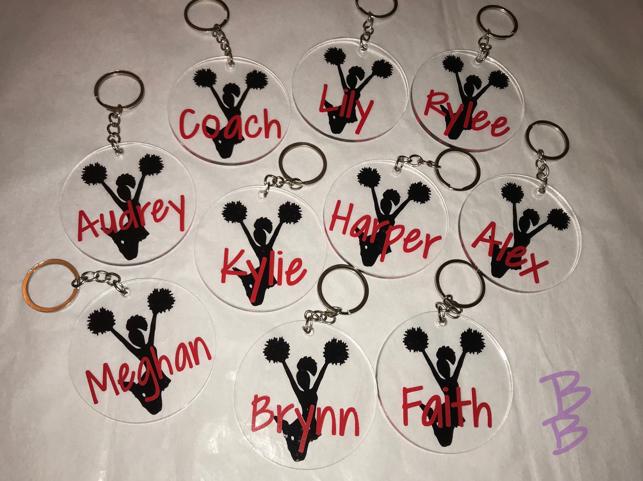 Personalized Cheerleader Keychain Cheerleading Keychains | Etsy