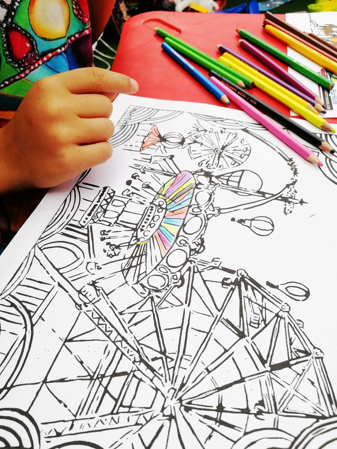 Fairground Coloring Page for Kids - Etsy UK
