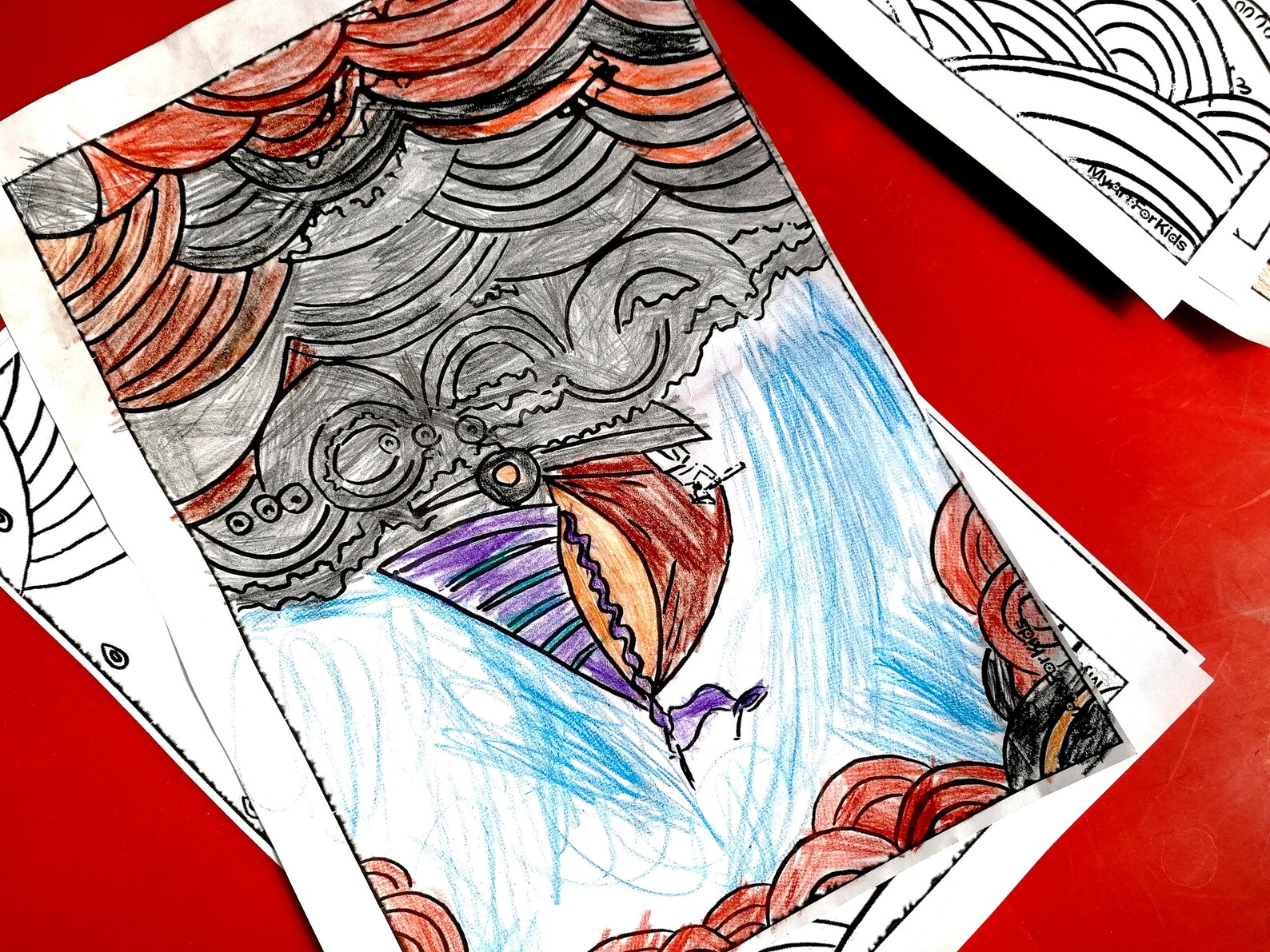 Ship Coloring Page for Kids - Etsy