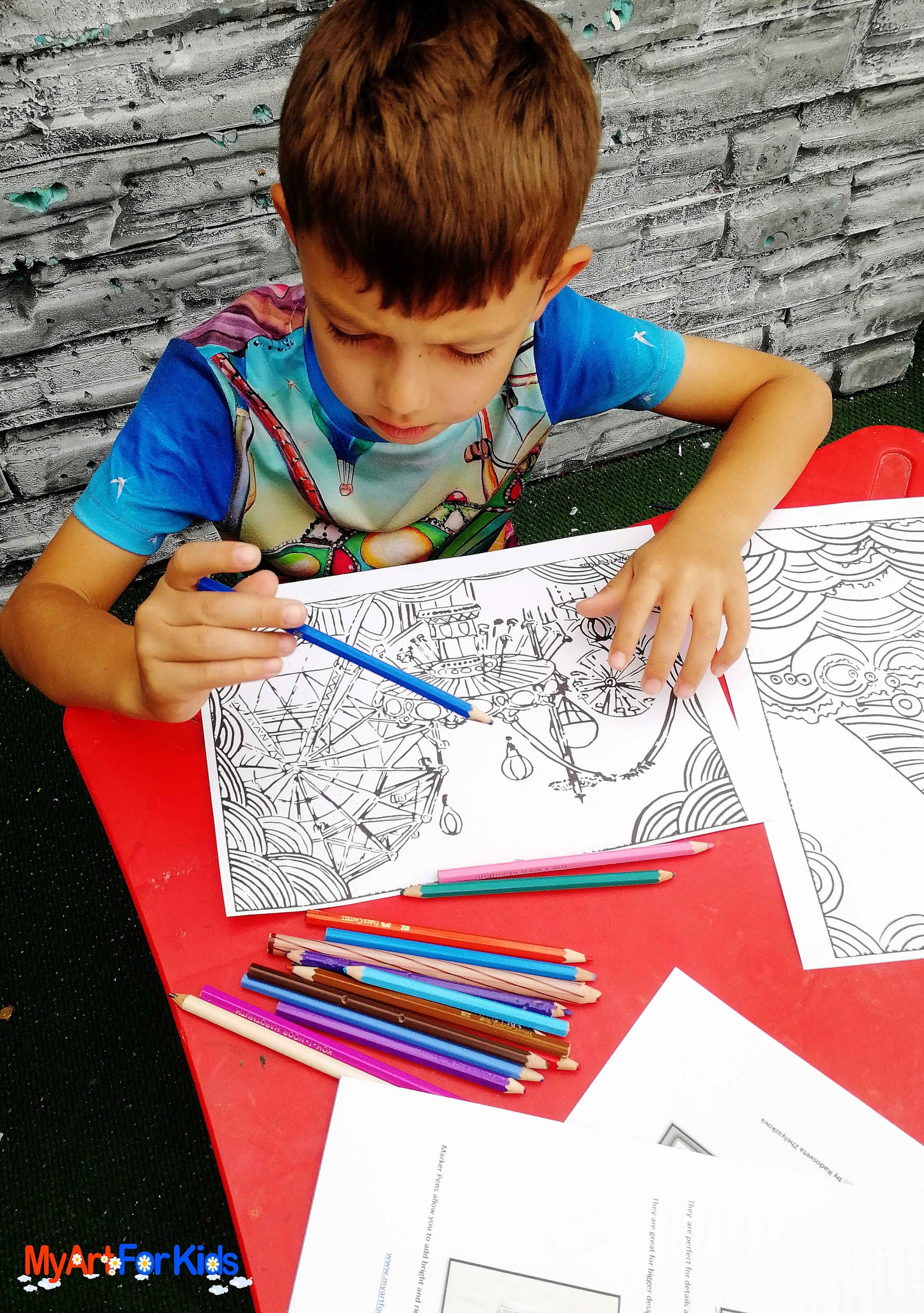 Fairground Coloring Page for Kids - Etsy Canada