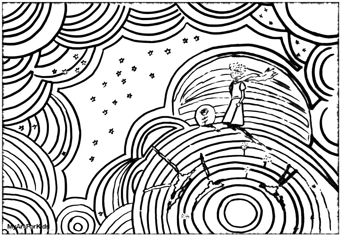 Little Prince Coloring Page for Kids - Etsy