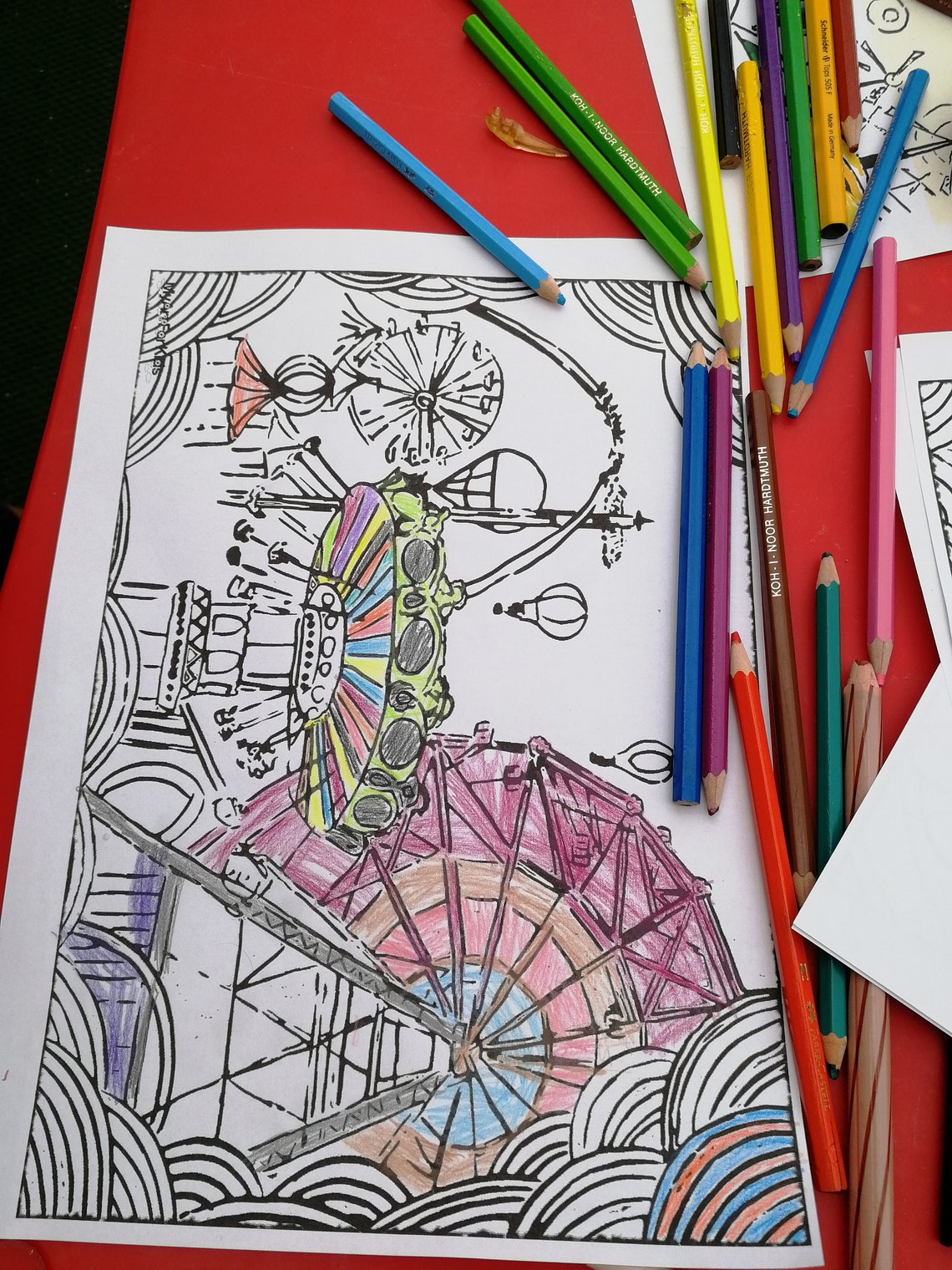 Fairground Coloring Page for Kids - Etsy Canada