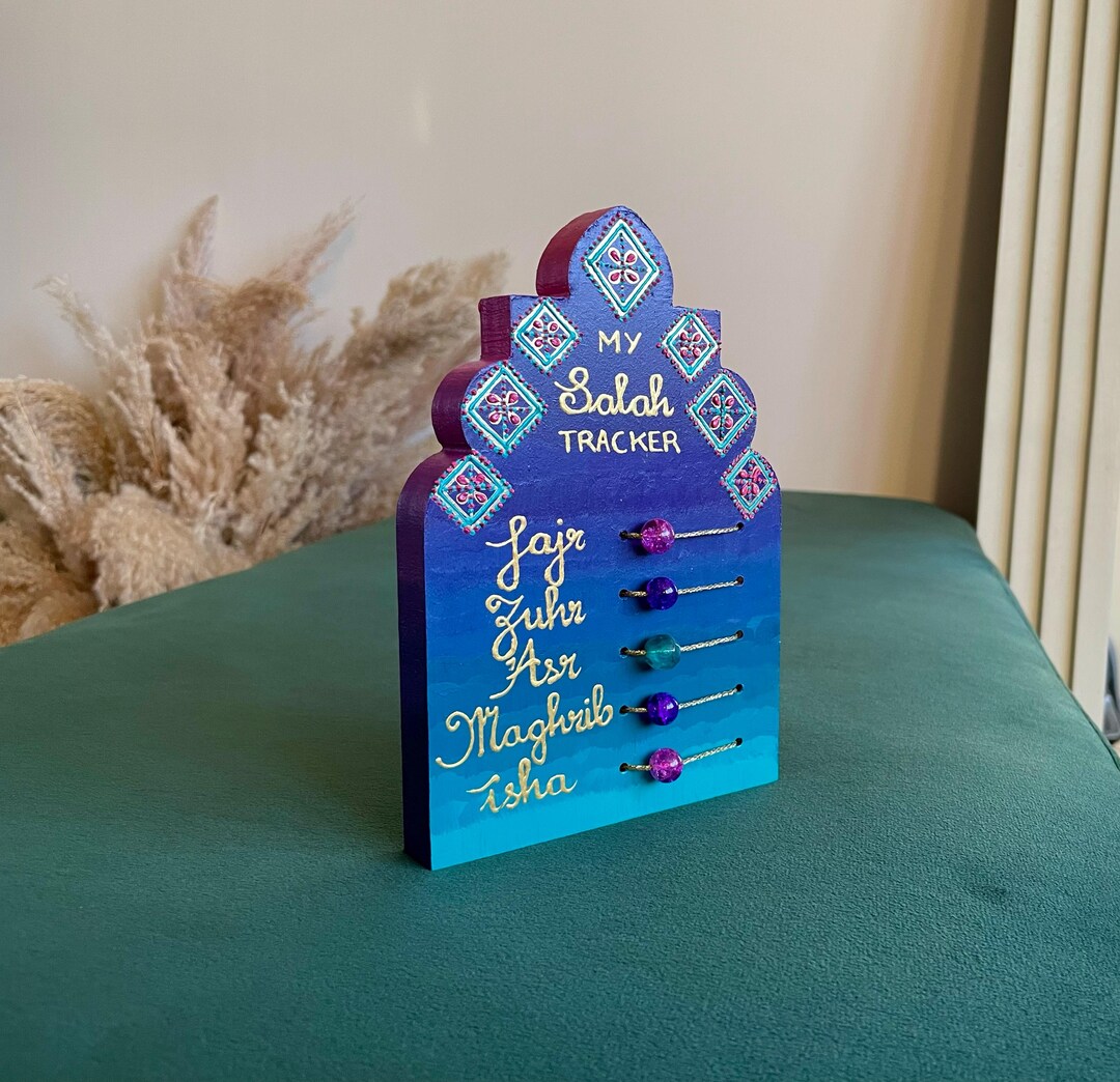 Twilight Children's Salah Tracker | Hand-painted Eid Decor Purple Teal ...