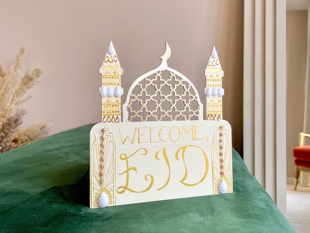 Aurora Ramadan & Eid Welcome Sign | Hand-painted Decor Ivory Gold - Etsy