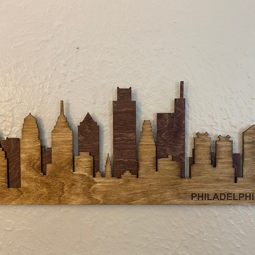 Philadelphia Wall Sign City Skyline Wall Decor Philly Wall - Etsy