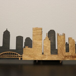 Small Pittsburgh Skyline Wooden Sign - Rustic Pittsburgh Sign Art ...