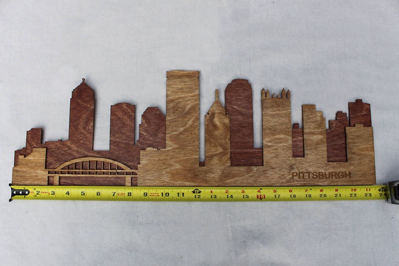 Pittsburgh Skyline Wooden Sign Rustic Pittsburgh Wall Decor - Etsy