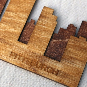 Pittsburgh Skyline Wooden Sign - Rustic Pittsburgh Wall Decor ...
