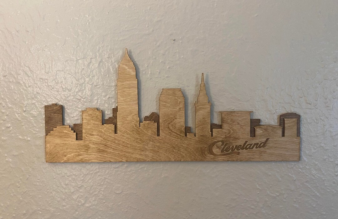 Cleveland, Ohio Skyline Wooden Sign - Rustic Cleveland Sign - Wooden ...