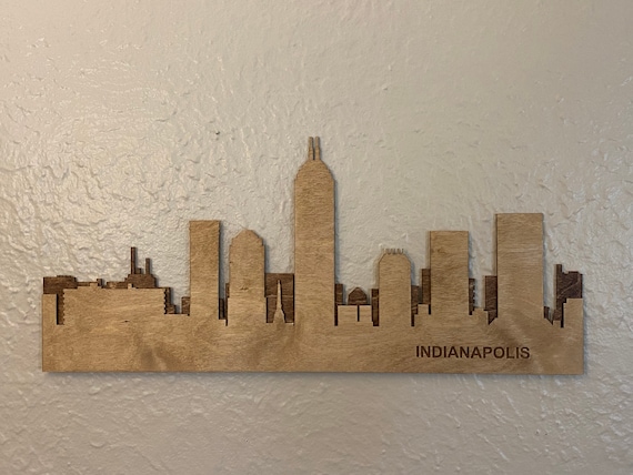 Indianapolis Skyline Wooden Sign Rustic Indianapolis Wall - Etsy